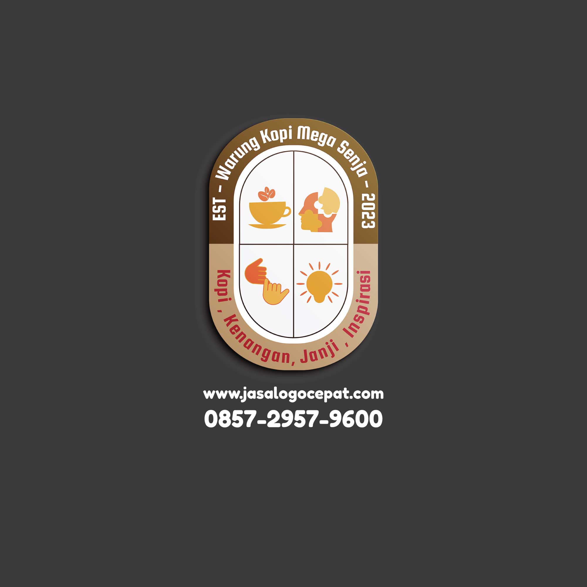 Logo Kafe Warung Kopi Aesthetic Mega Senja Manado - Jasalogocepat.com