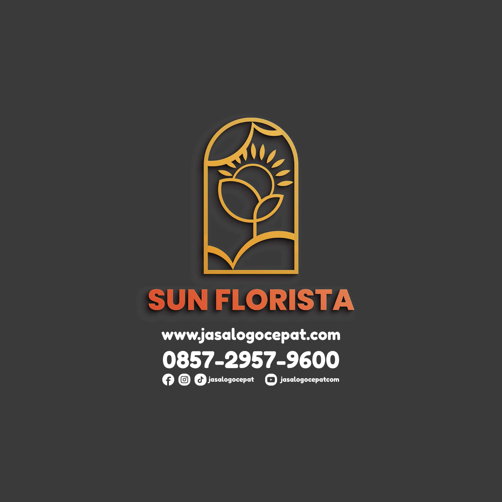 Desain Logo Toko Bunga Sun Florista Bogor - Jasalogocepat.com