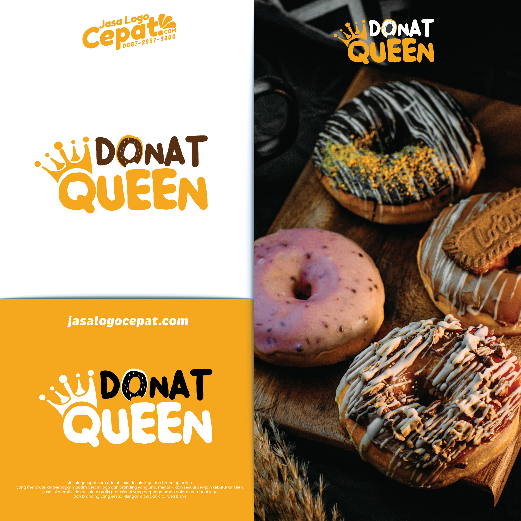 #1021 Desain Logo Donat Keren "QUEEN DONAT" - Jasalogocepat.com