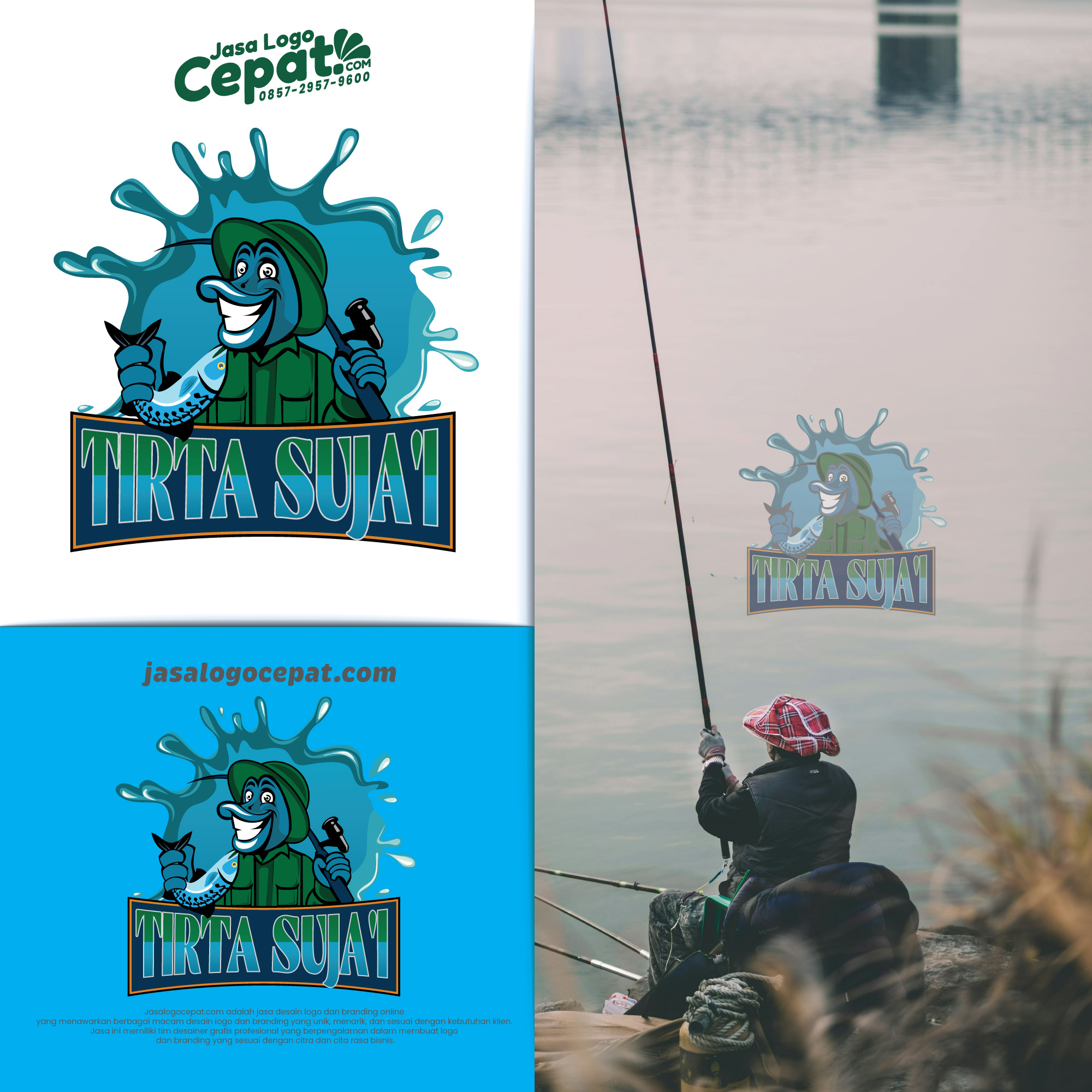 #1003 Desain Logo Pemancingan Ikan Keren "TIRTA SUJAI" - Jasalogocepat.com