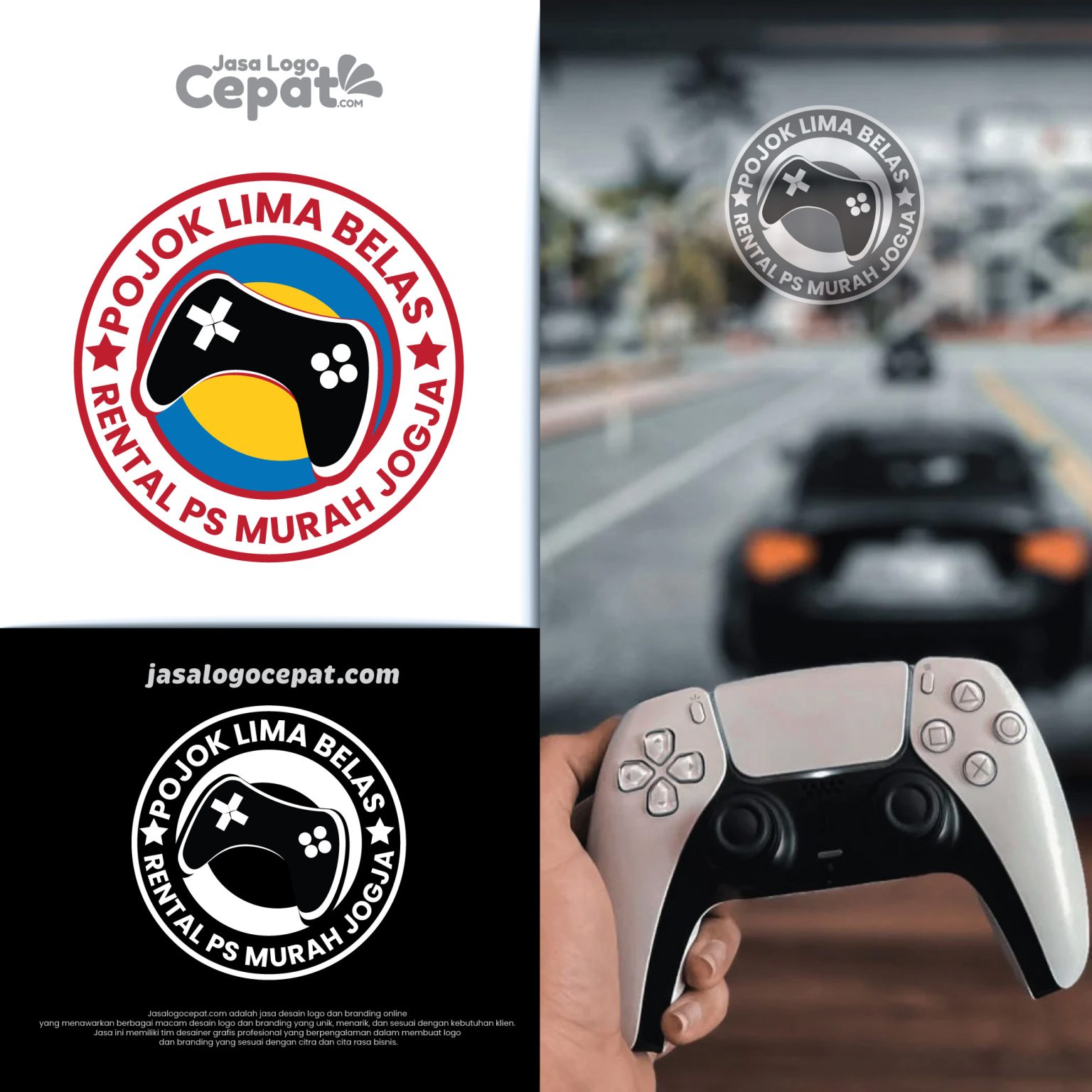 1045# Logo Rental PS "POJOK LIMA BELAS RENTAL PS JOGJA" - Jasalogocepat.com