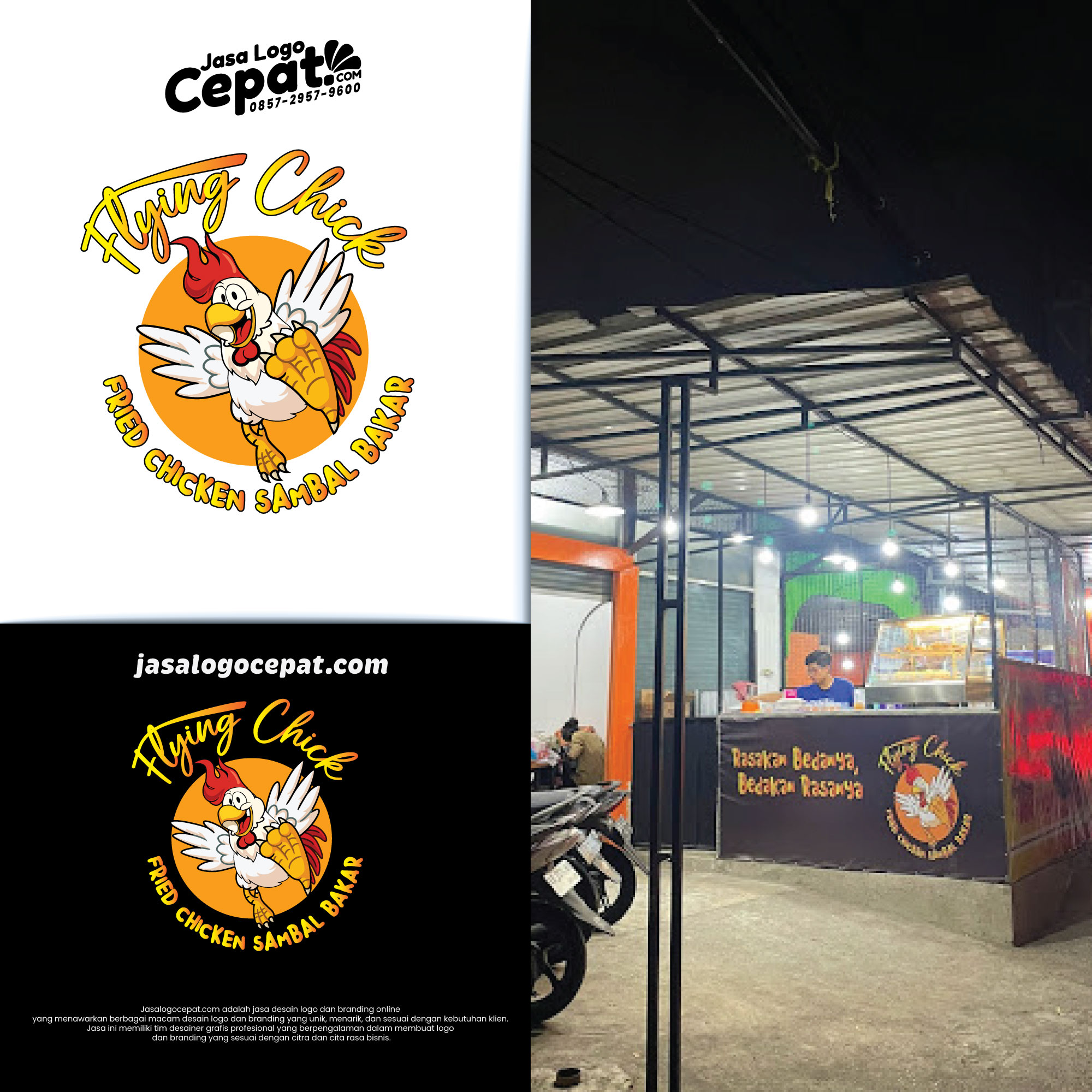 1108# Desain Logo Fried Chicken Profesional " Flying Chick Jogja ...